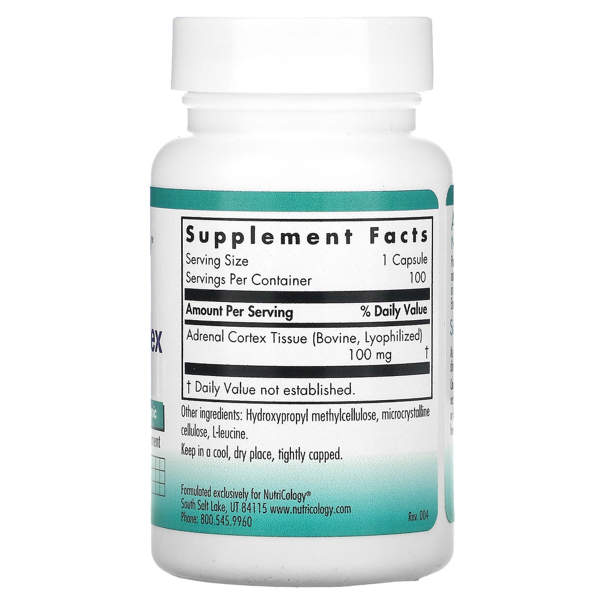 Nutricology, Adrenal Cortex, Natural Glandular, 100 Vegicaps – Mega ...