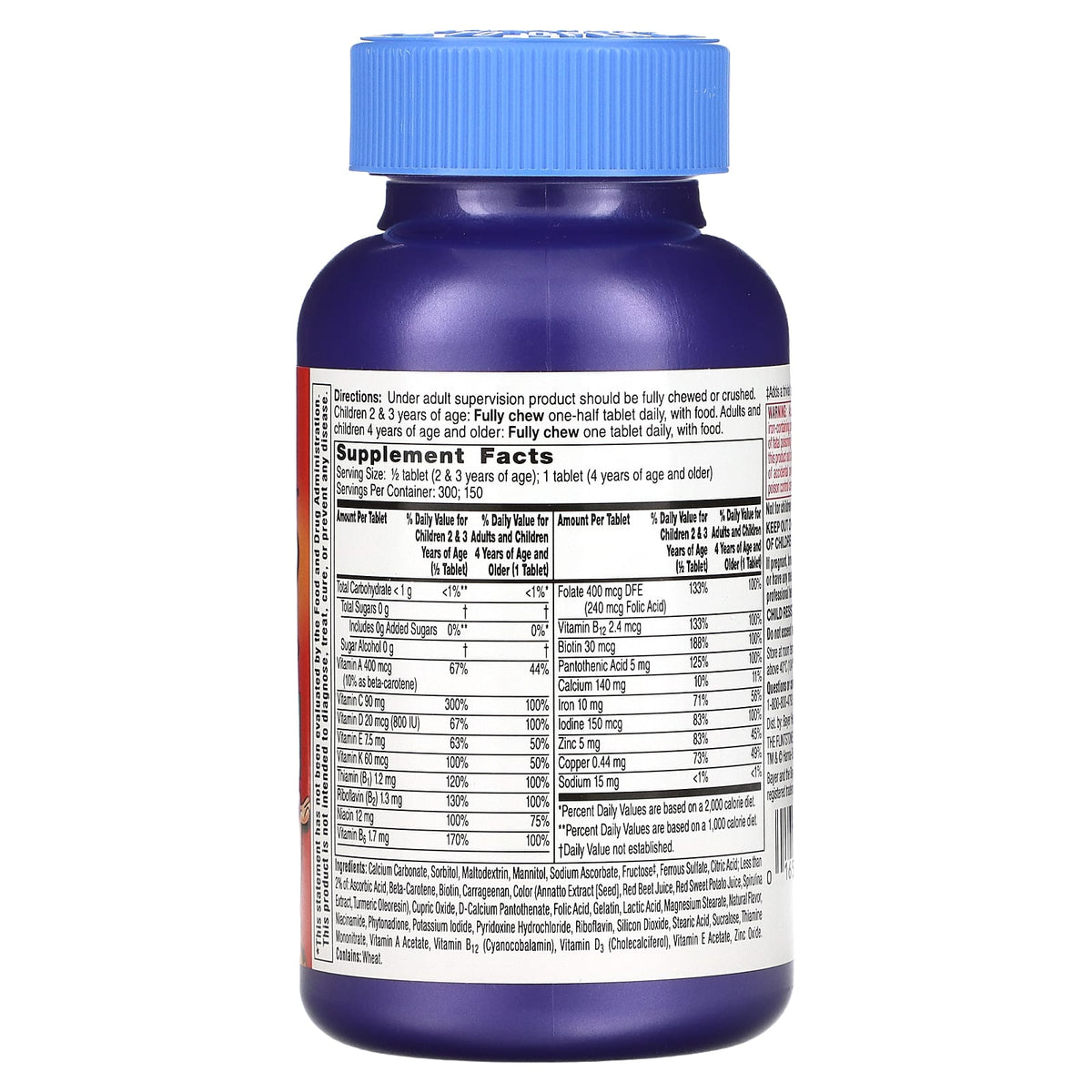 Flintstones, Complete, Children's Multivitamin Supplement, 150 Chewabl ...