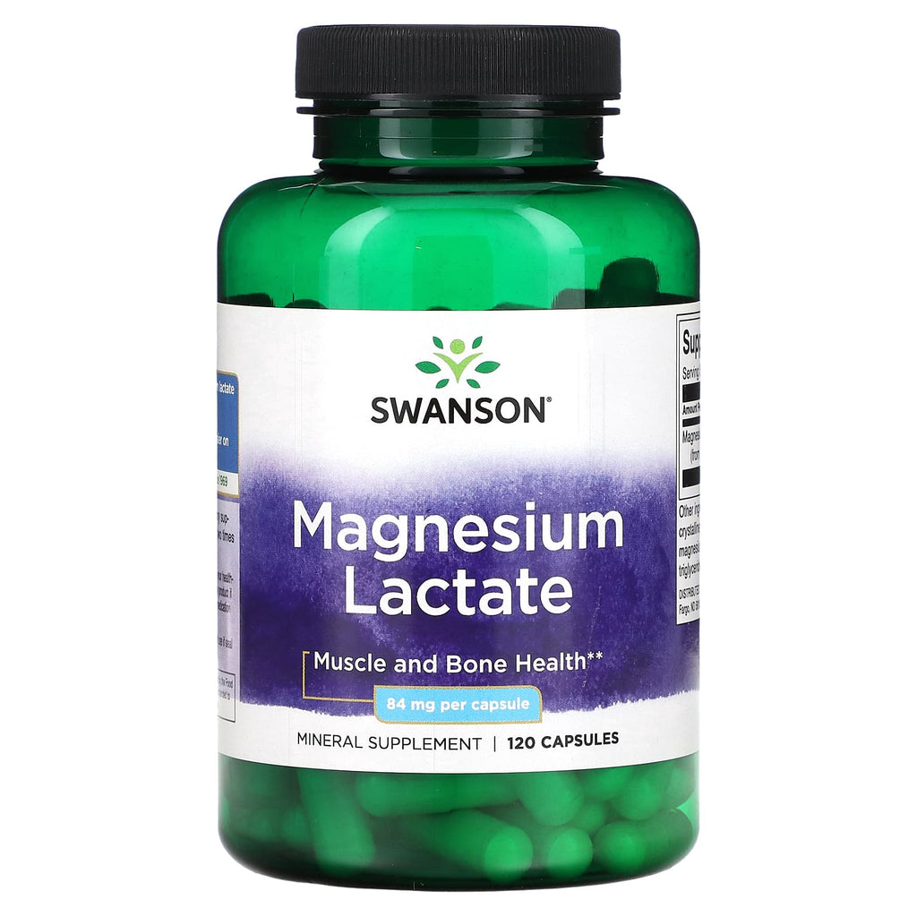 Swanson Premium Magnesium (Lactate) 84mg 120 Capsules – Mega Vitamins