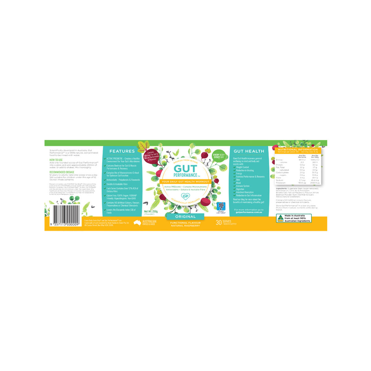 Gut Performance (Your Daily Gut Health Workout) Original Raspberry Fla ...