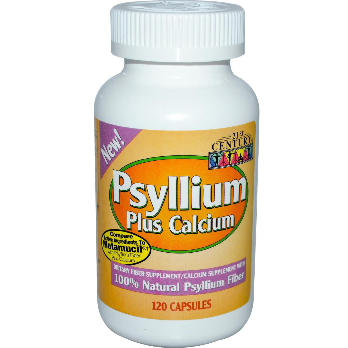 Buy 21st Century Health Care Psyllium Plus Calcium 120 Capsules Online ...