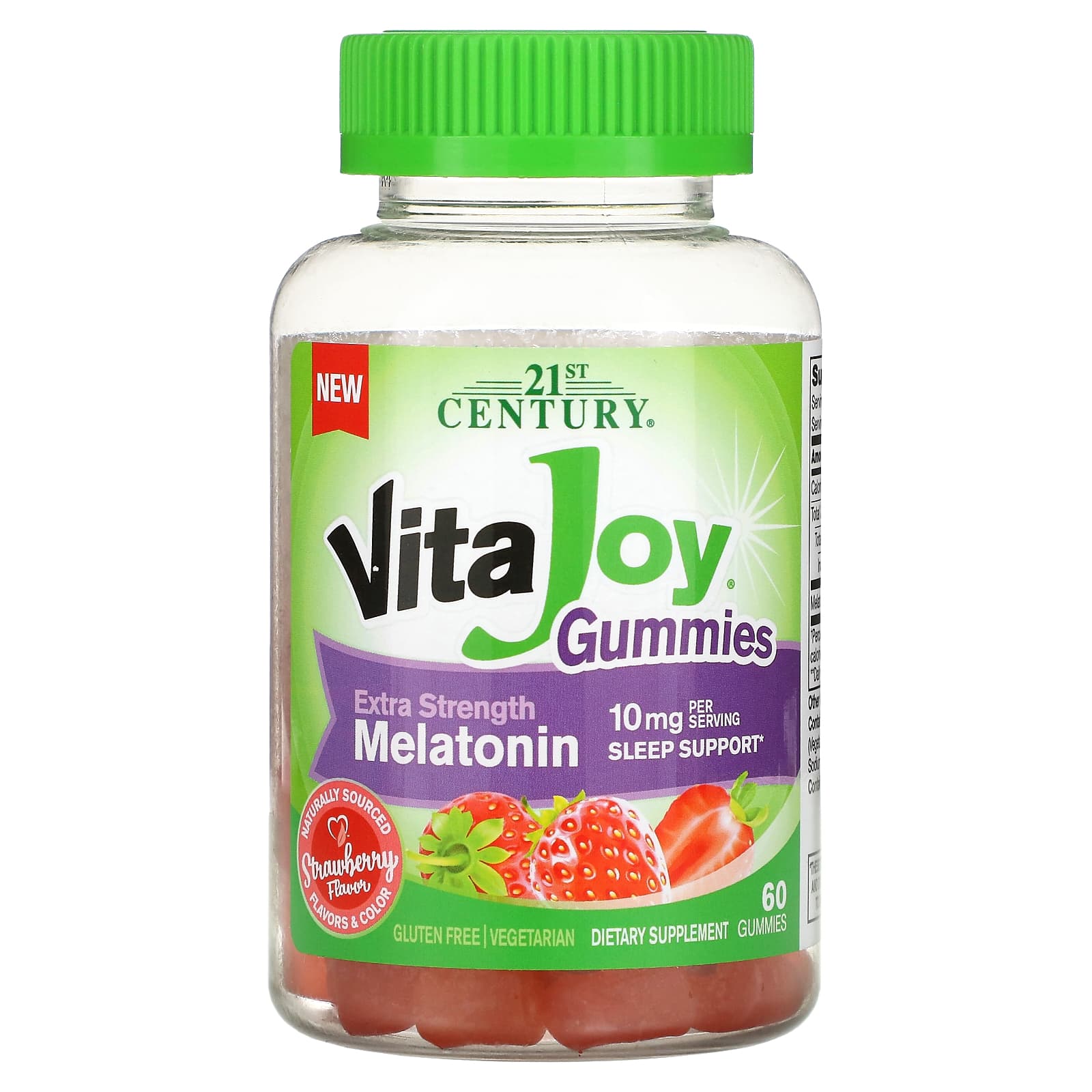 21st Century, VitaJoy Melatonin Gummies, Extra Strength, Strawberry, 1 ...