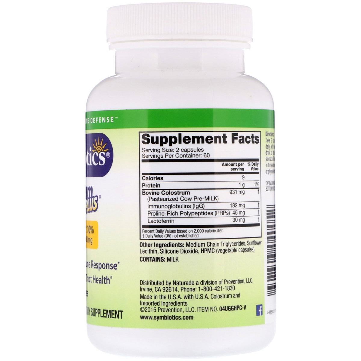 Buy Symbiotics Colostrum with Lactoferrin Plus 120 Veg Capsules Online ...