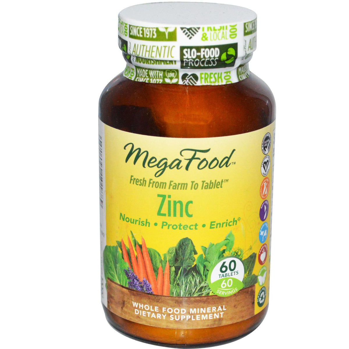 MegaFood, Zinc, 60 Tablets – Mega Vitamins