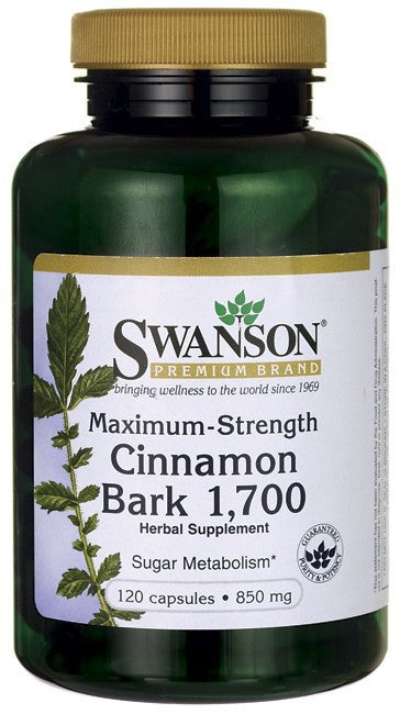 Swanson Premium Maximum-Strength Cinnamon Bark 1,700 120 Capsules ...