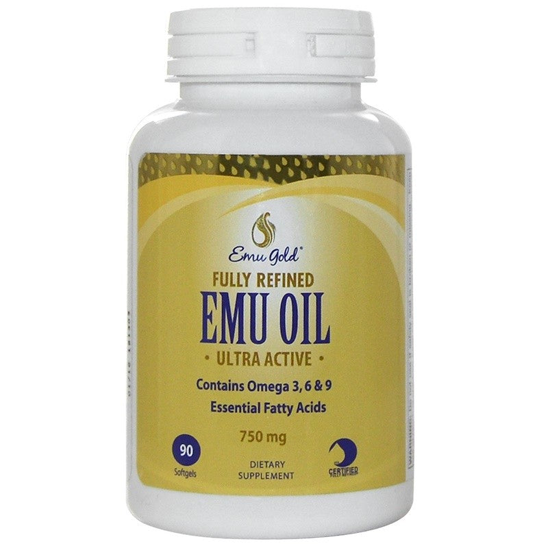 Buy Emu Gold Fully Refined EMU Oil Ultra Active 750 mg 90 Softgels ...