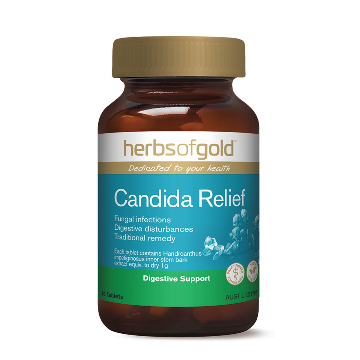 Buy Herbs Of Gold Candida Relief 60 Tablets Online - Megavitamins ...