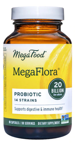 Buy MegaFood MegaFlora 20 Billion CFU 90 Capsules Online - Megavitamins ...