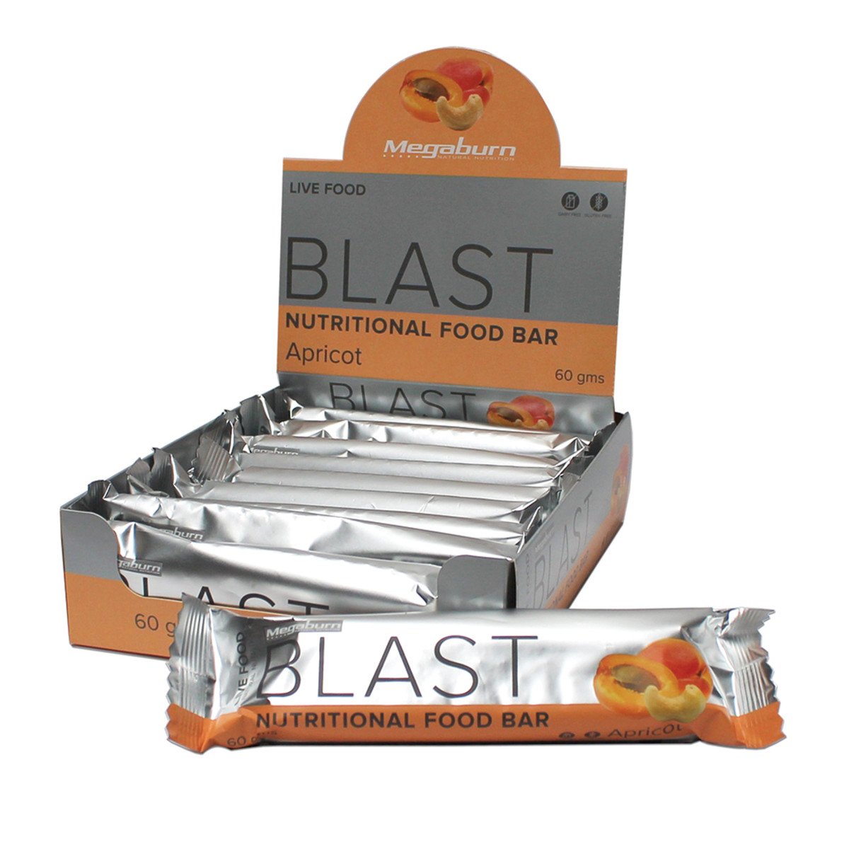 Buy Megaburn Blast Bar Apricot 60g x 12 Display Pack Online ...