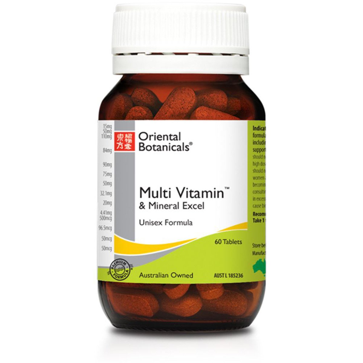 Buy Oriental Botanicals Multi Vitamin And Mineral Excel 60 Tablets ...