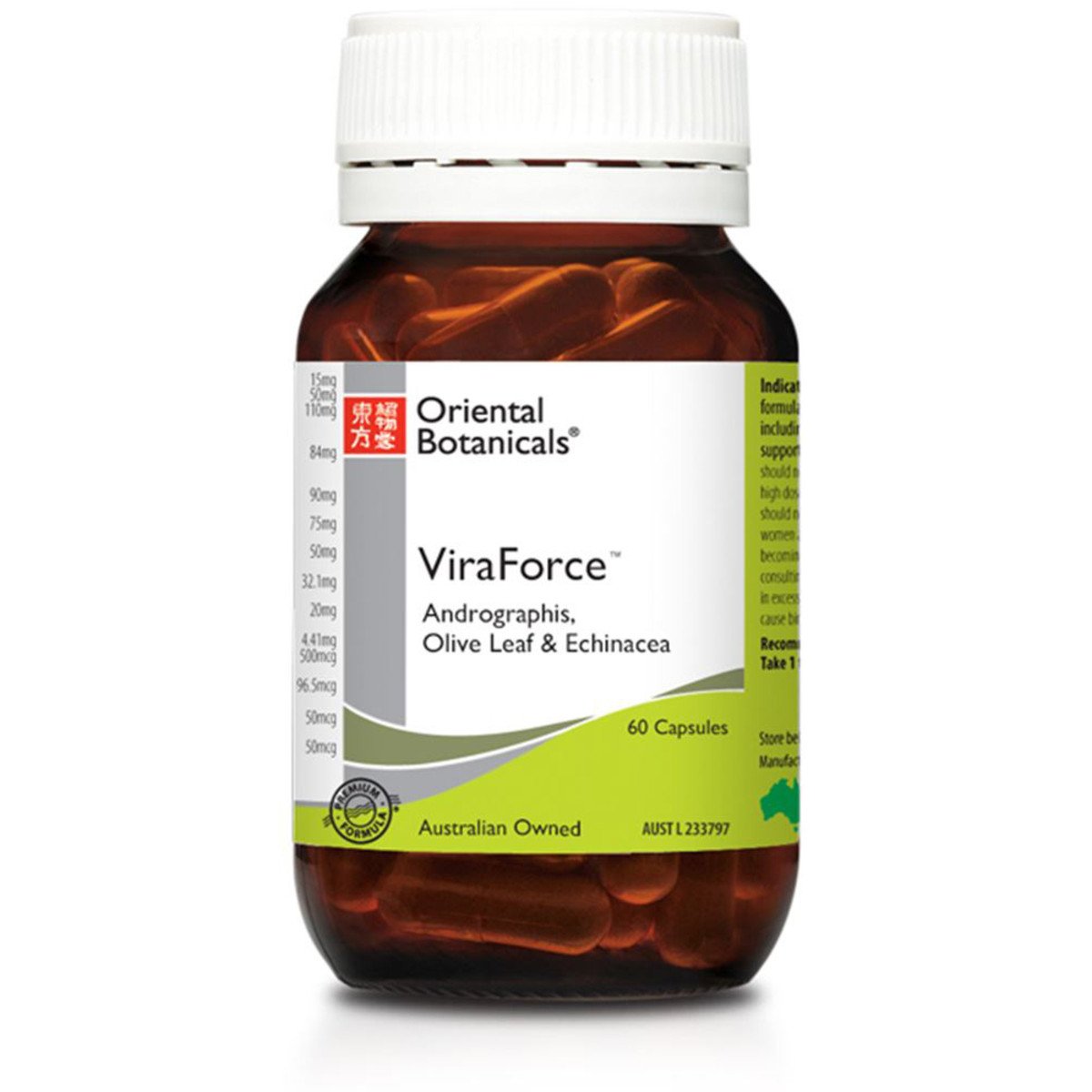 Buy Oriental Botanicals Viraforce (Andrographis Olive Leaf & Echinacea ...